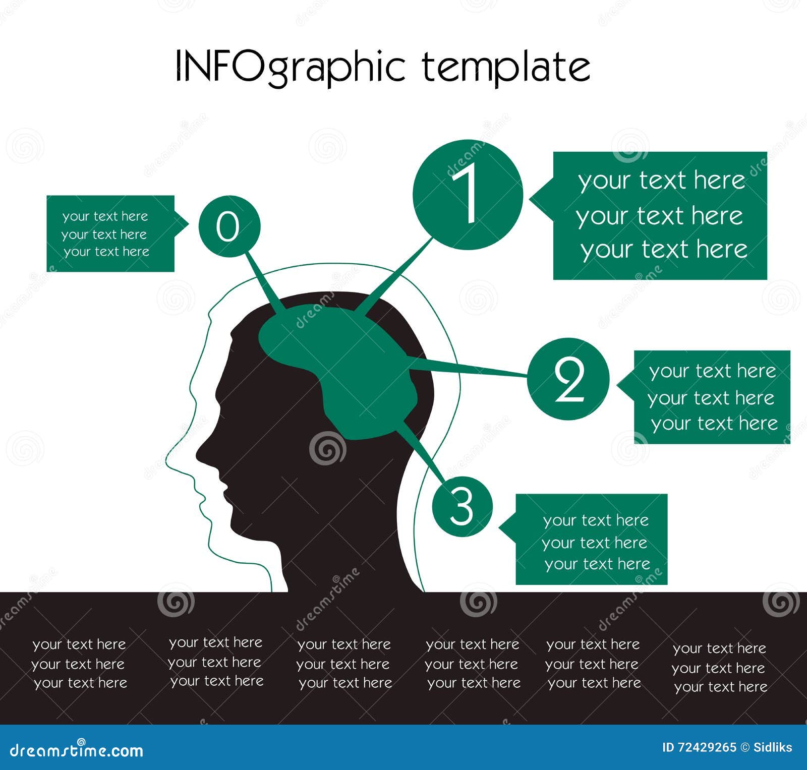 Infographic Template with Human Thinking Stock Vector - Illustration of ...