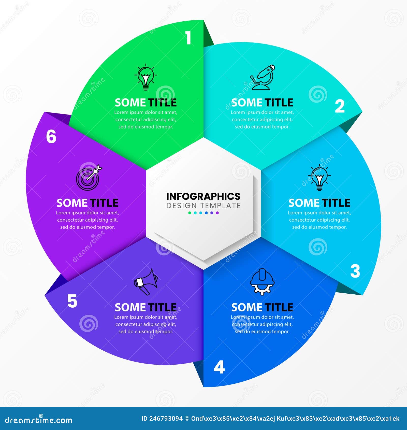 Infographic Template with Icons and 6 Options or Steps Stock Vector ...