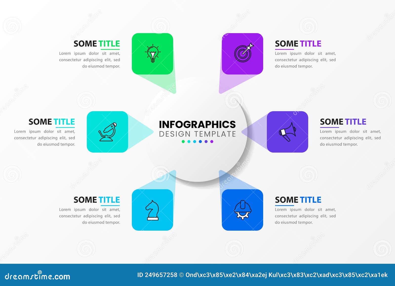 Infographic Template with Icons and 6 Options or Steps Stock Vector ...