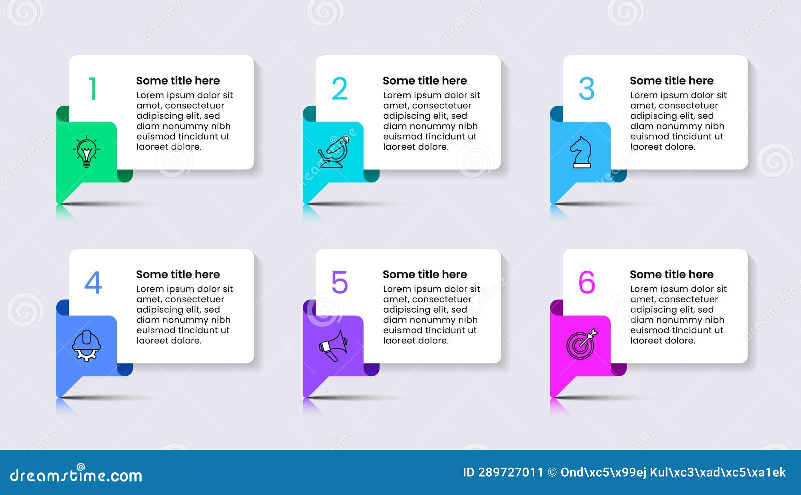 Infographic Template. 6 Banners with Icons and Text Stock Illustration ...