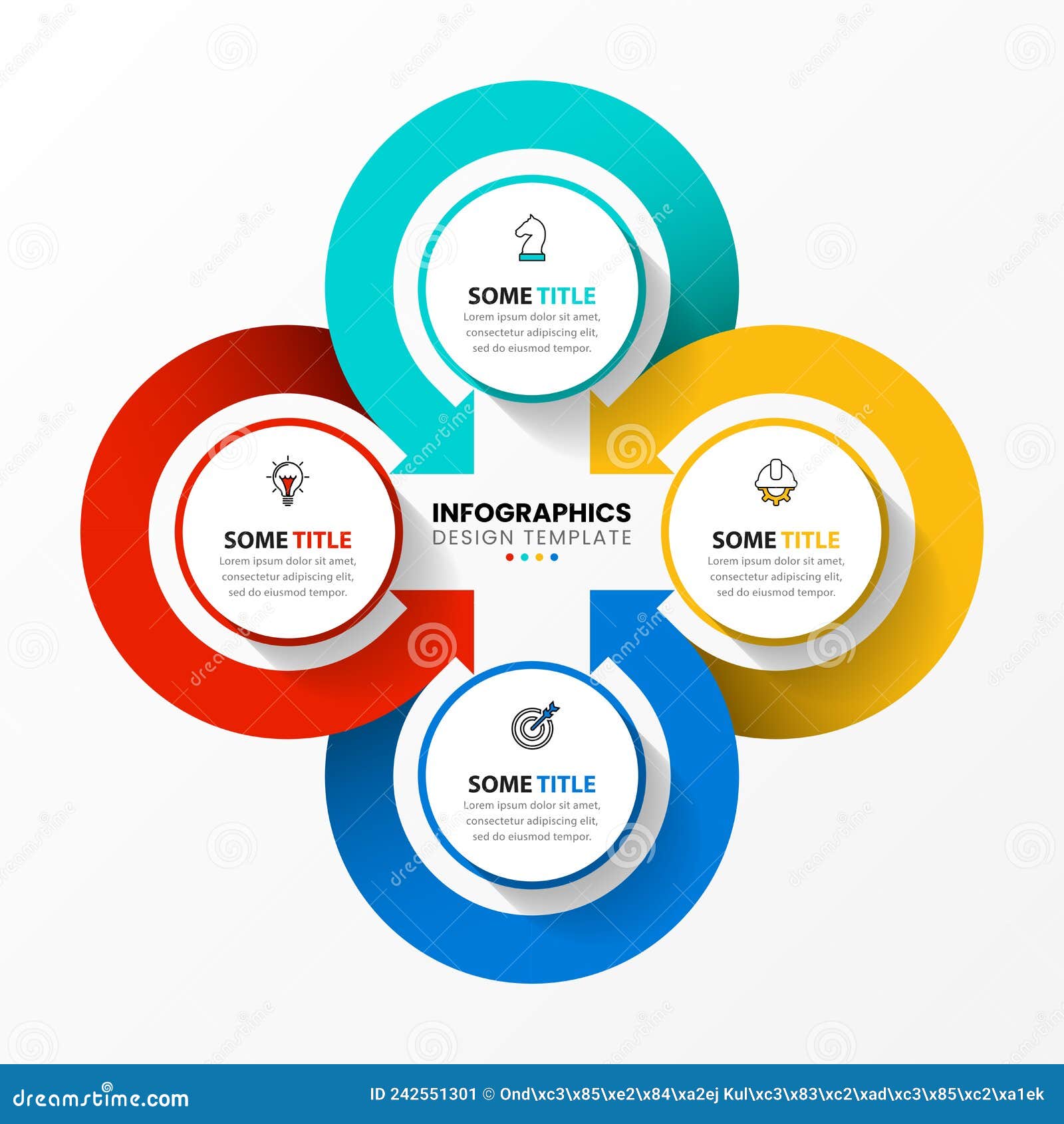 Infographic Template with Icons and 4 Options or Steps. Circle Stock ...
