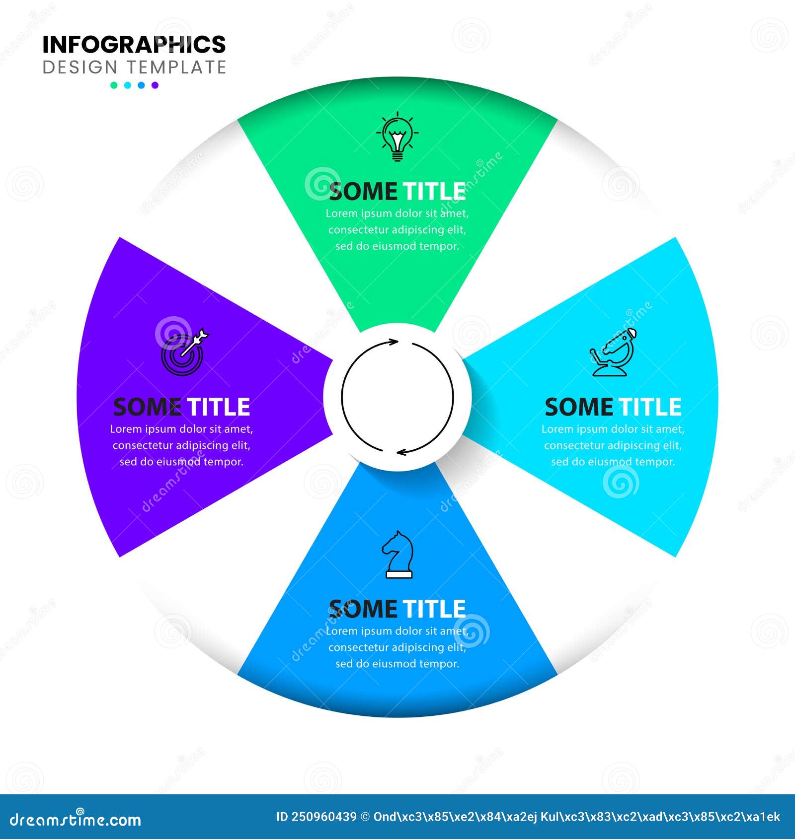 Infographic Template. Circle with 4 Colored Steps Stock Vector ...