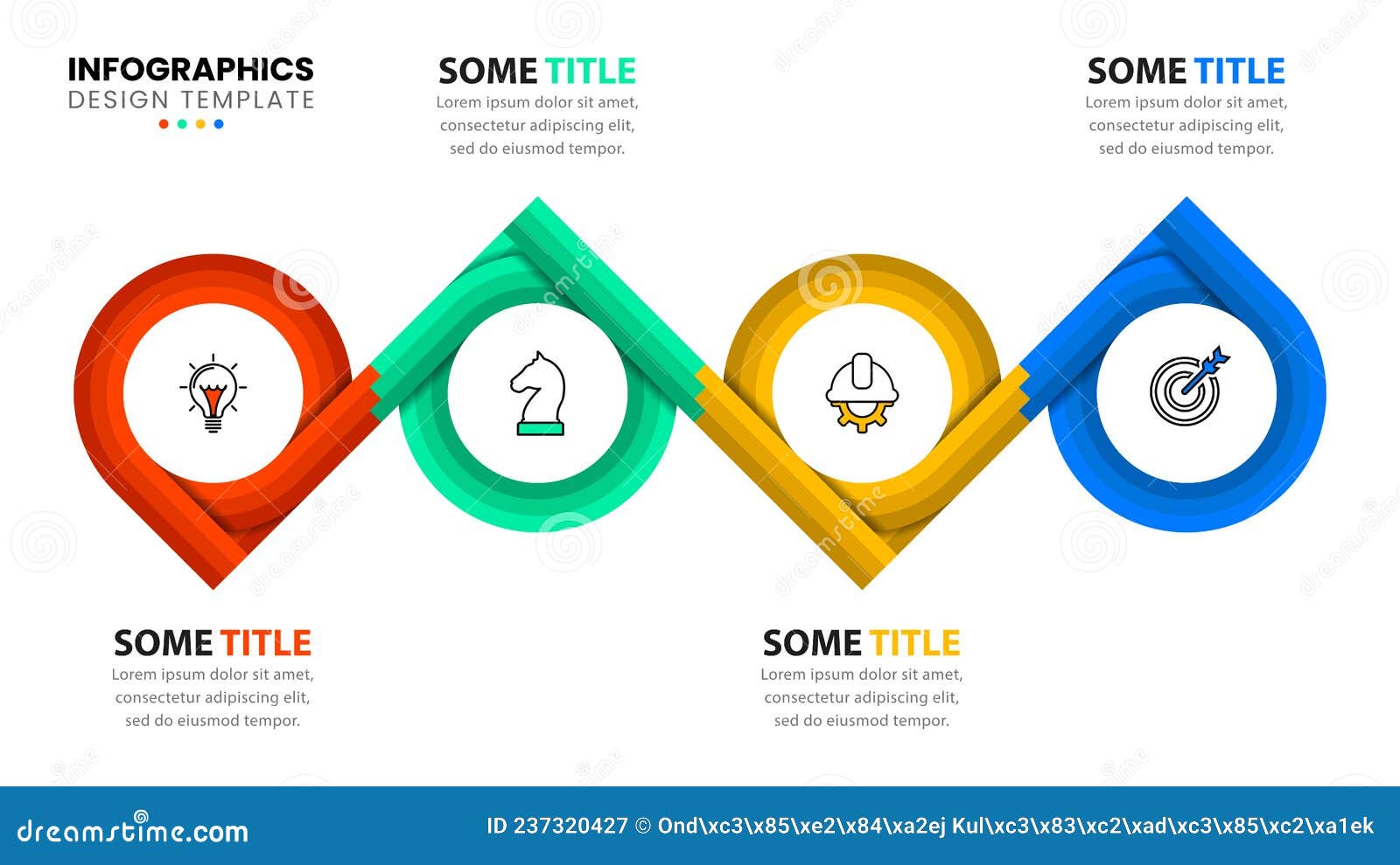Four Circles With Arrows Cycle Steps Process Infographic Vector ...