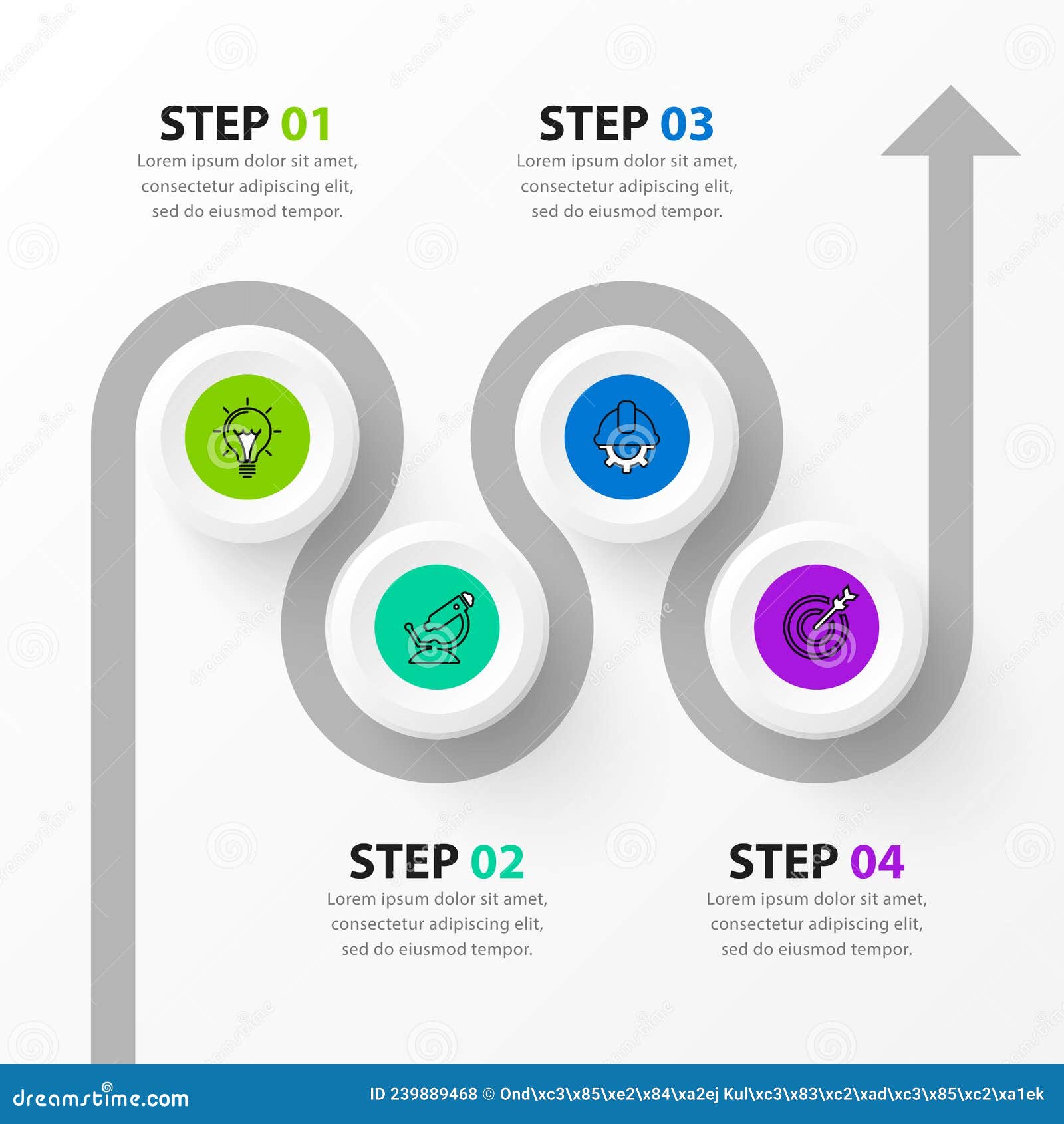 Infographic Template with Icons and 4 Options or Steps. Path Stock ...