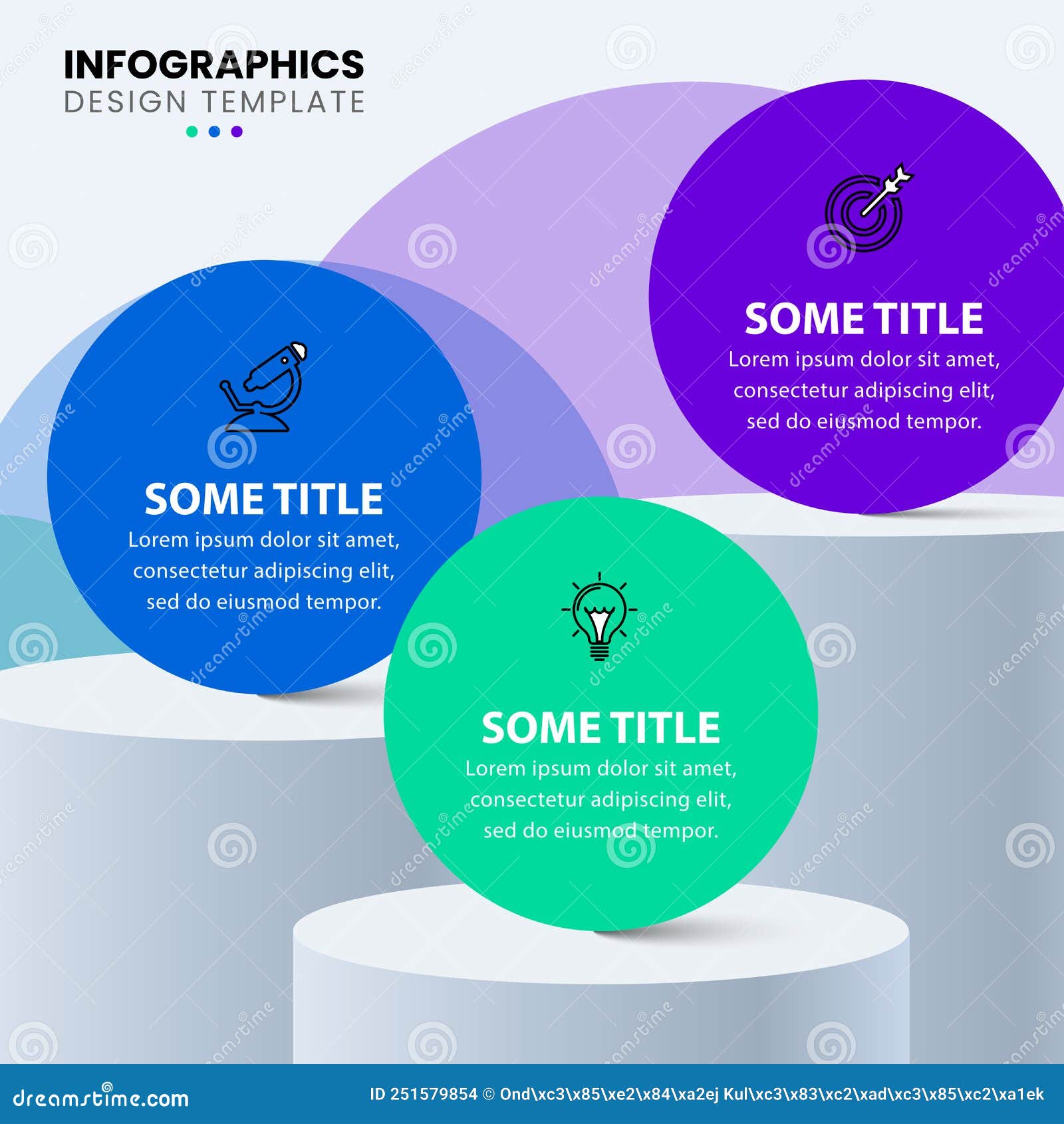 Infographic Template. 3 Columns with Circles Containing Text Stock ...