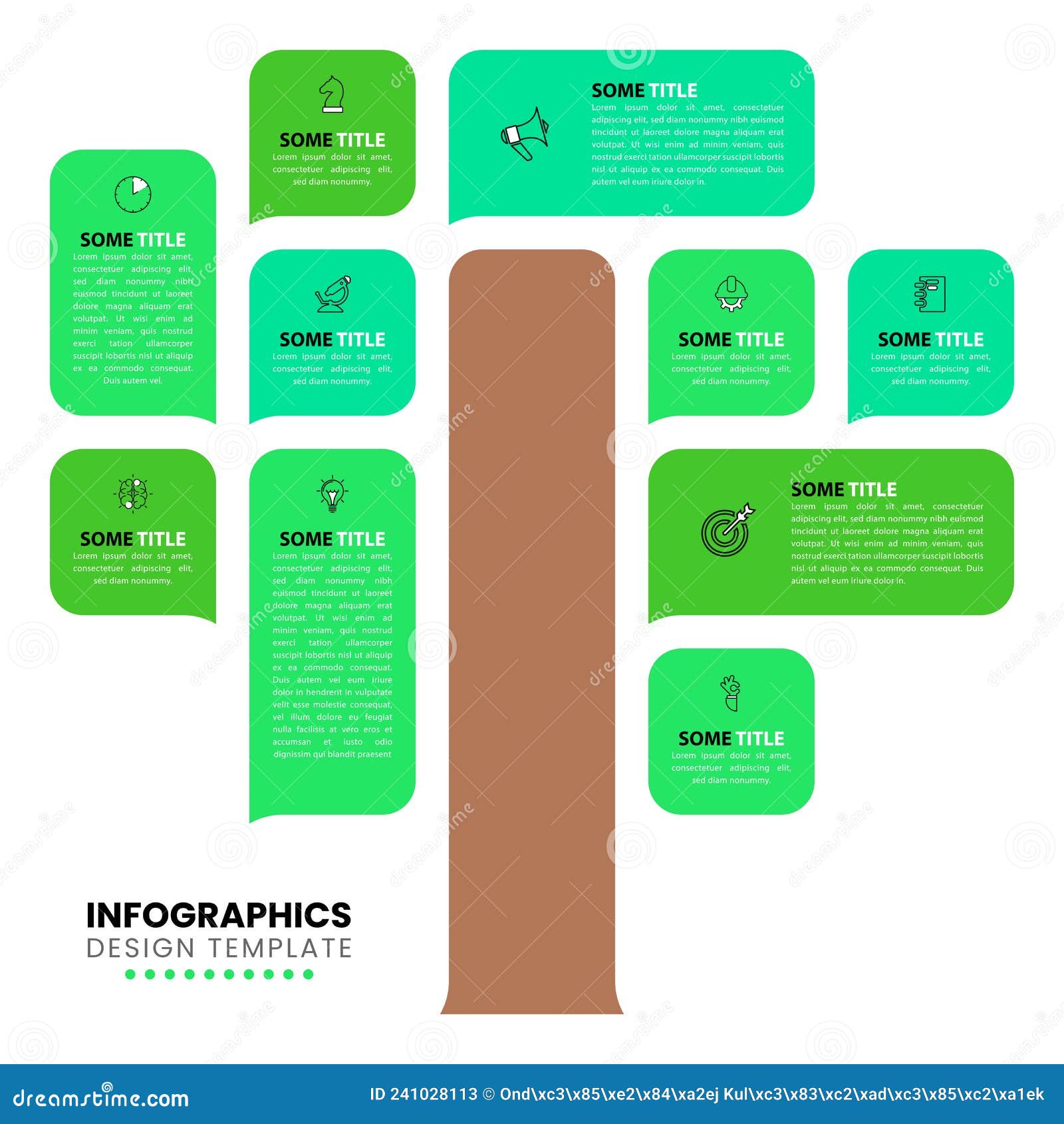 Infographic Template with Icons and 10 Options or Steps. Tree Stock ...
