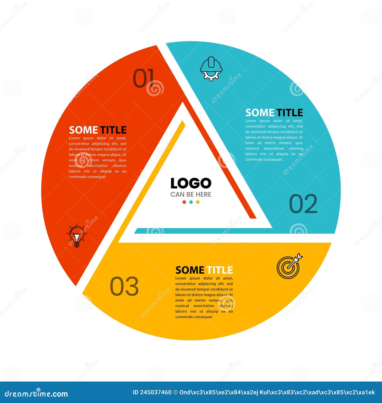 3 Steps Triangle Template Illustration Set Cartoon Vector ...
