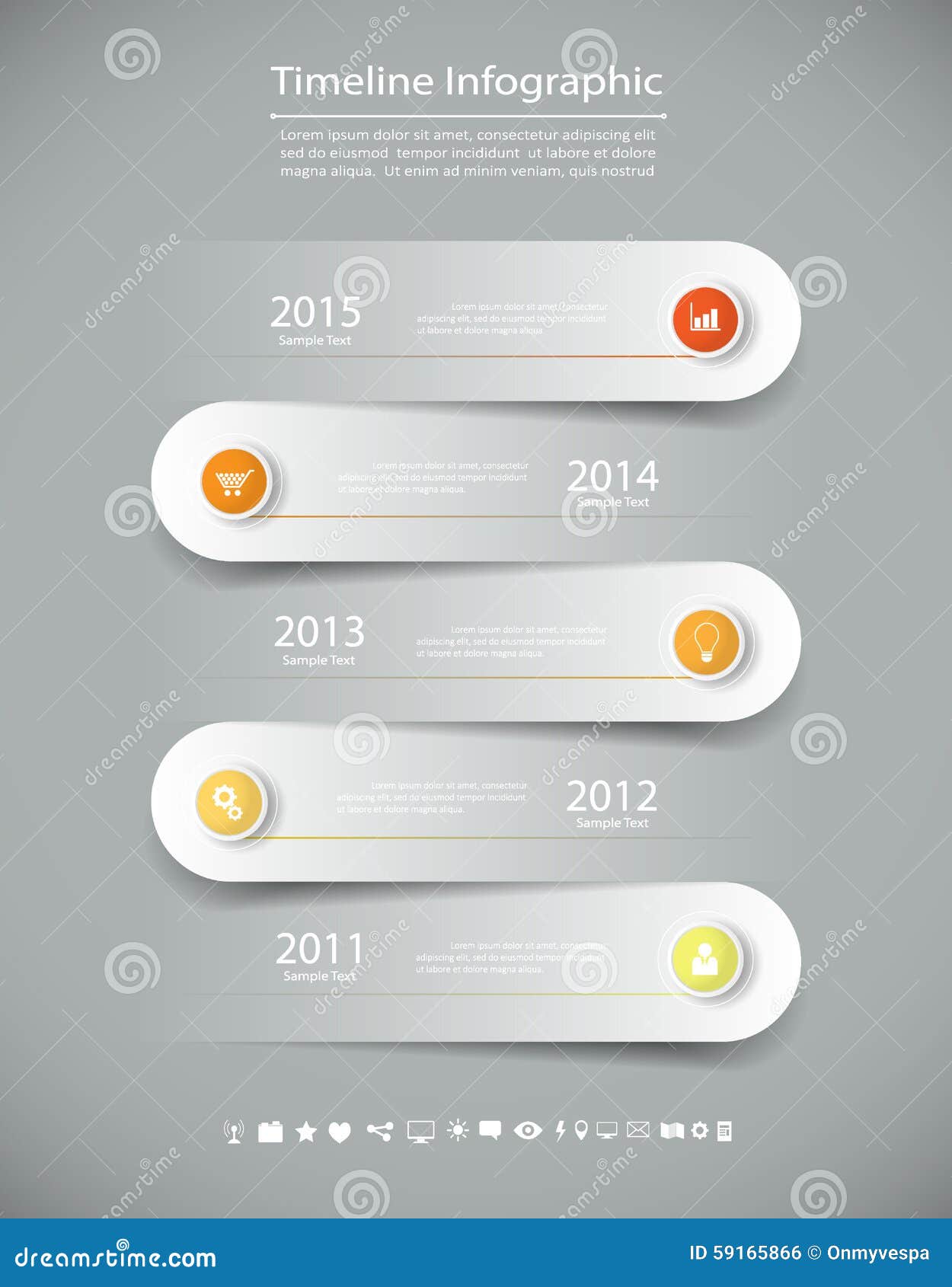 Infographic Template with Icons Set for Business Design, Reports Stock ...