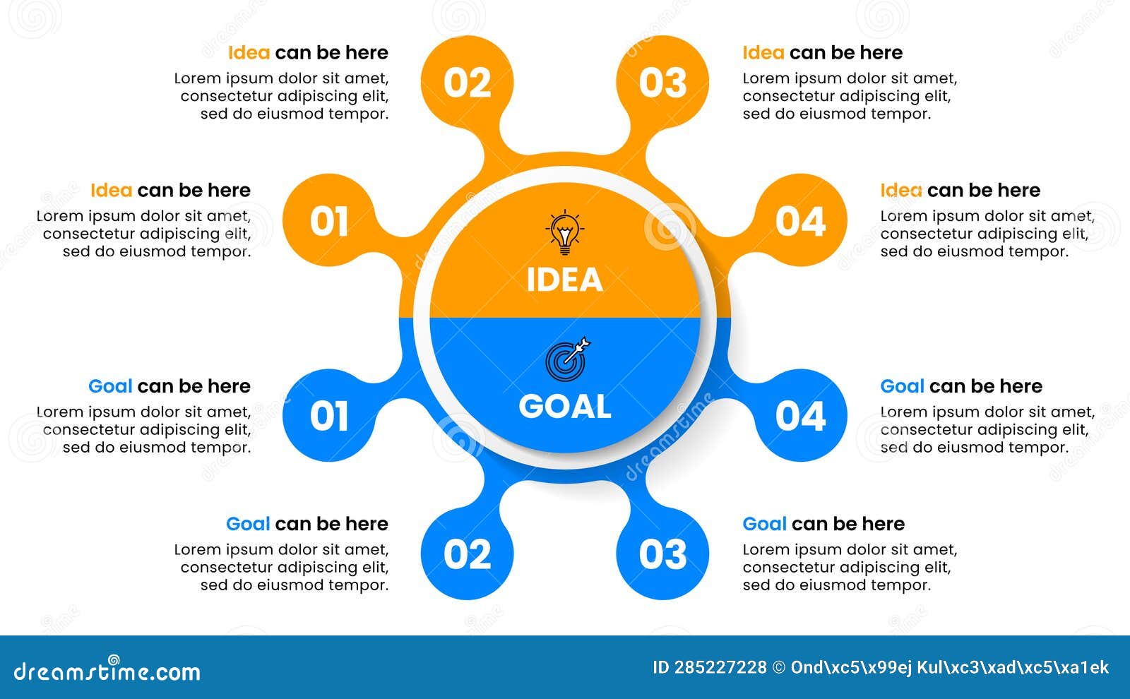 Infographic Template. Idea and Goal with 4 Steps Stock Vector ...