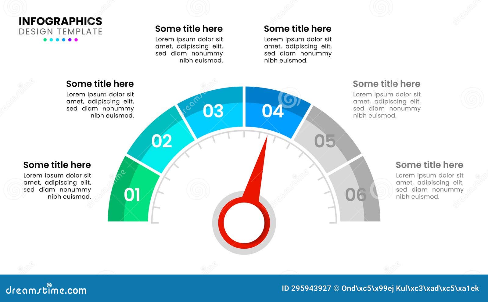 Infographic Template. Indicator with 6 Steps and Numbers Stock Vector ...