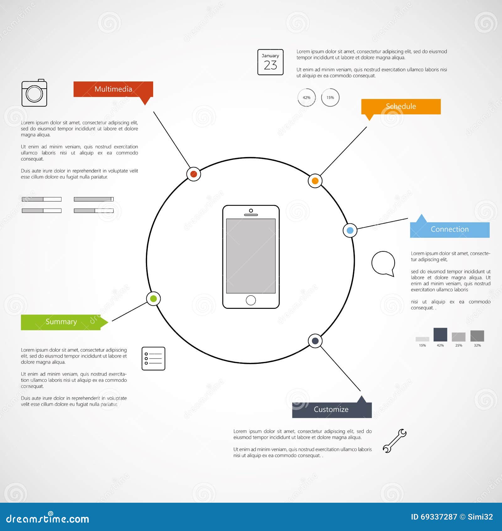 It infographic template stock vector. Illustration of service - 69337287