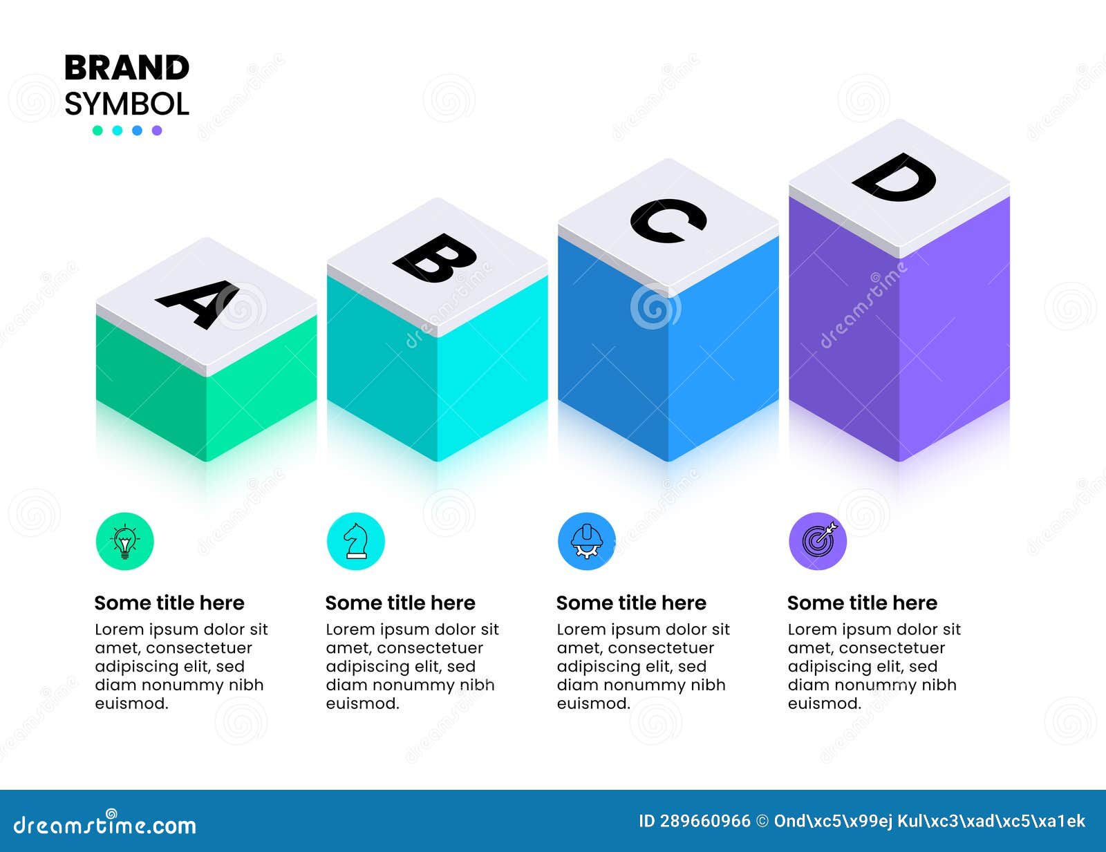 Infographic Template. 4 Isometric Growing Columns with Text Stock ...