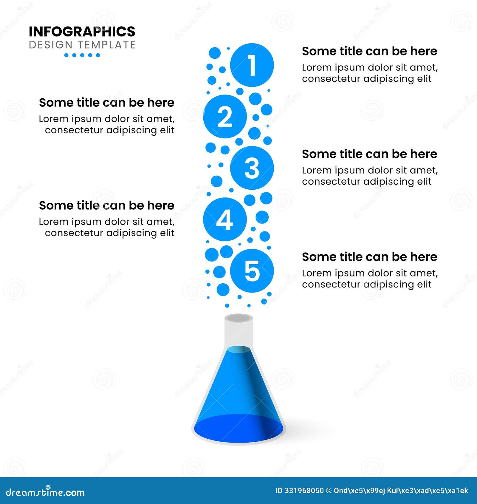 Infographic Template. Laboratory Tube with 5 Steps Stock Illustration ...