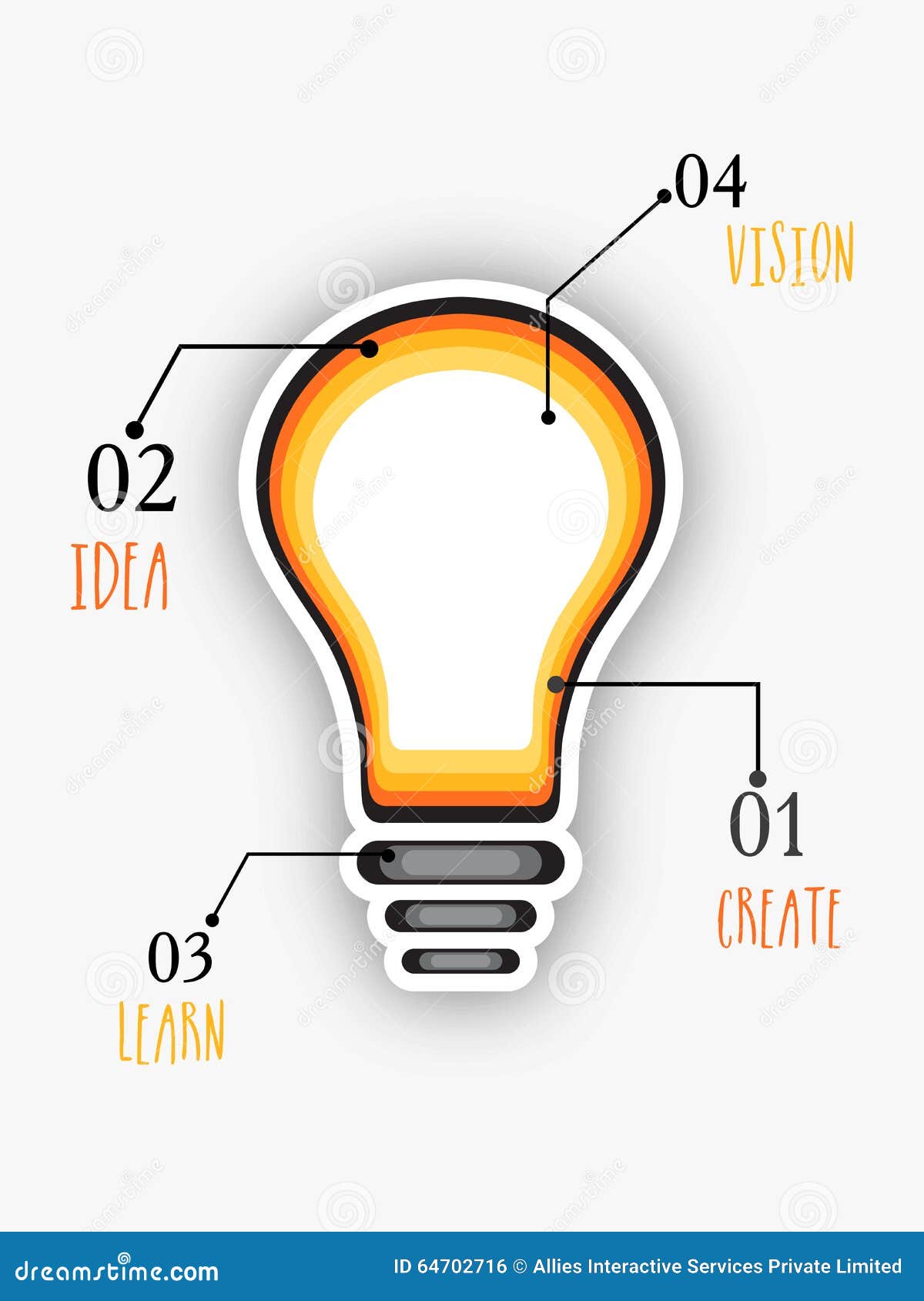 Infographic Template with Light Bulb. Stock Illustration - Illustration ...