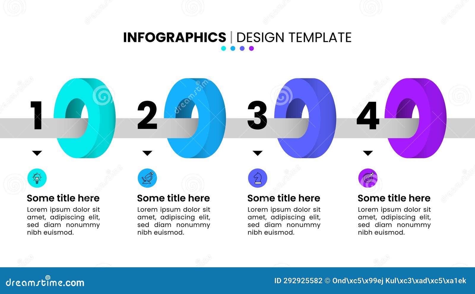 Infographic Template. Line with 4 Rings and Numbers Stock Vector ...