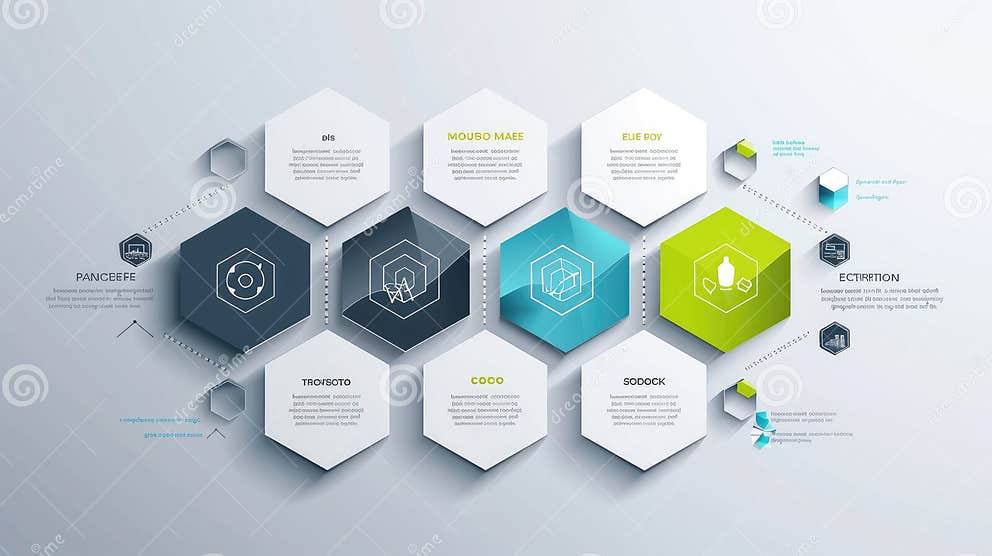 Infographic Template in a Minimalist Style. in the Center of the ...