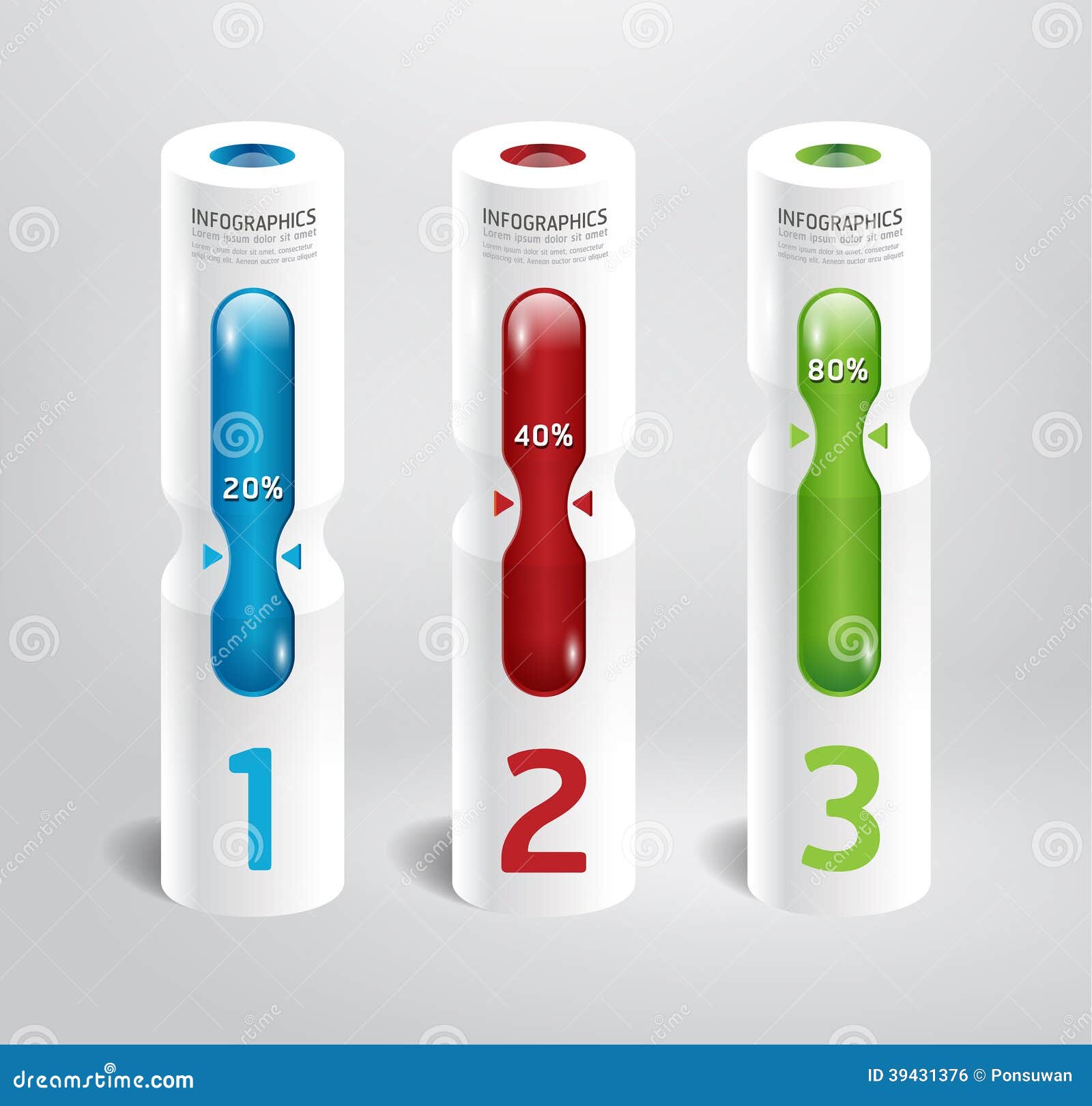 Infographics-cylindrical-histogram-statistics-template Cartoon Vector ...