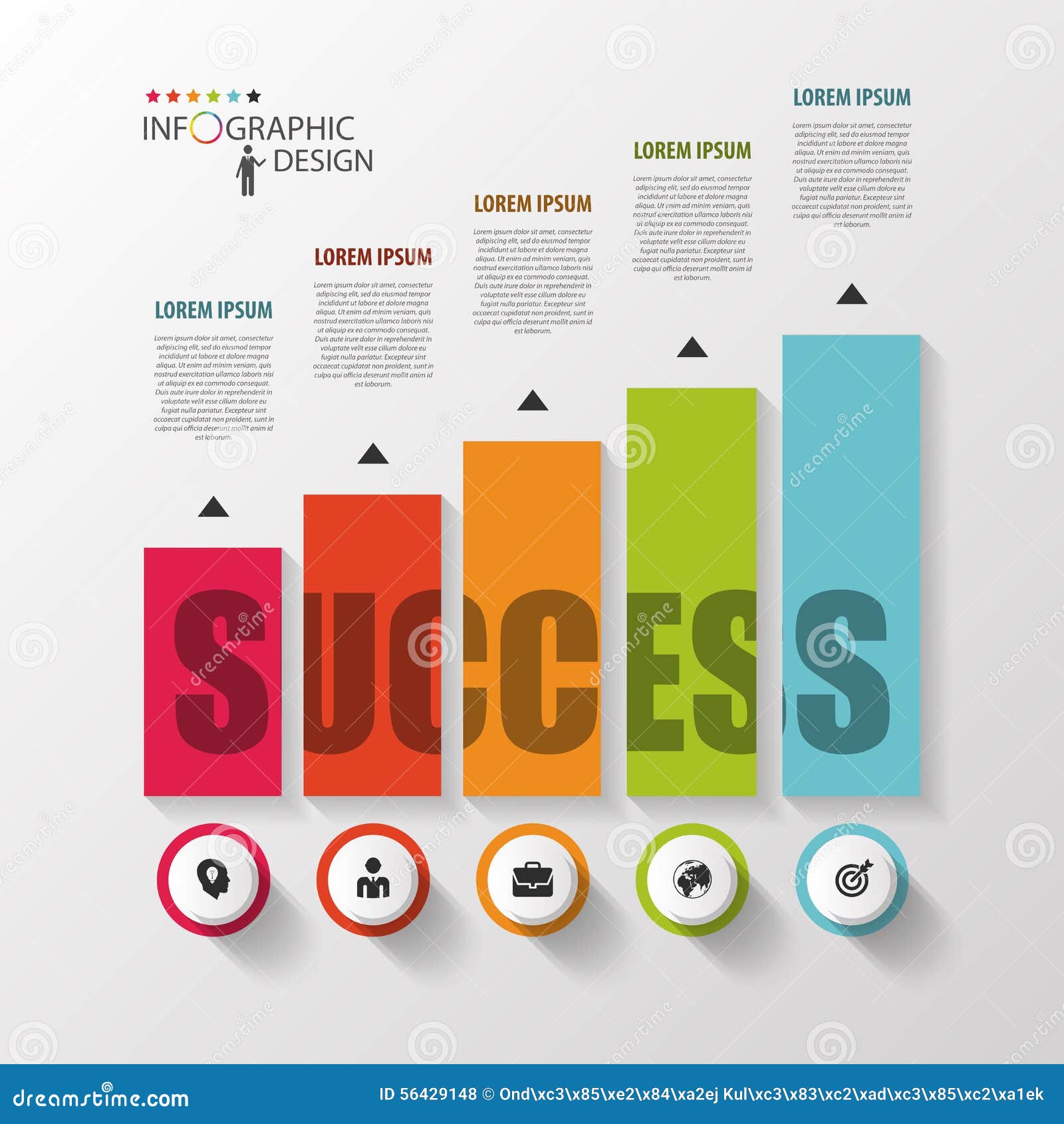 Infographic Template. Modern Design Graph with Columns Stock Vector ...