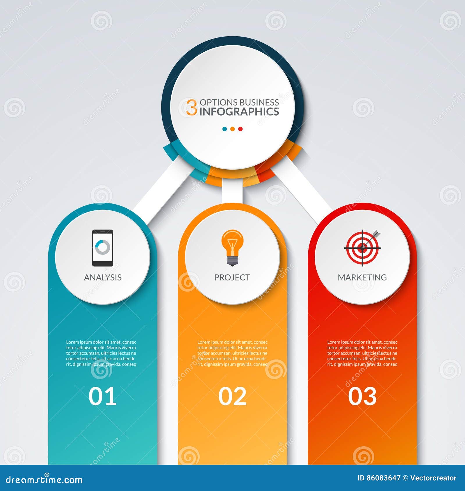 Infographic Template with 3 Options Stock Vector - Illustration of ...