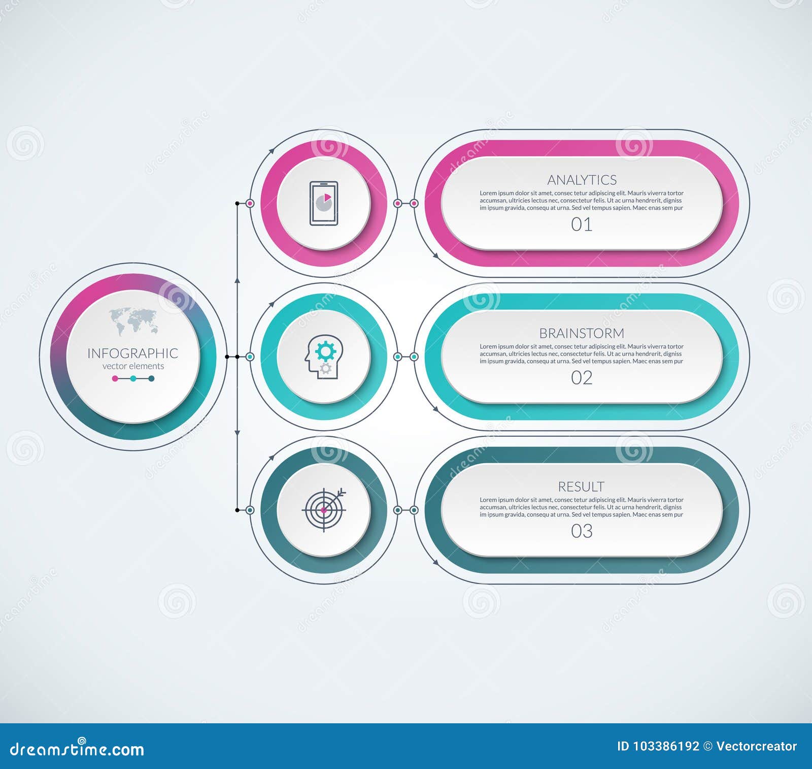 Infographic Template with 3 Options Stock Vector - Illustration of ...