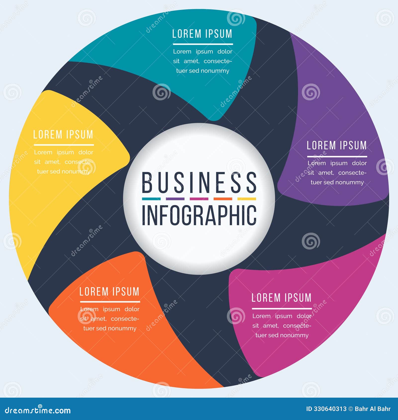 Infographic Template 5 Options, Objects, Elements Or Steps Business ...