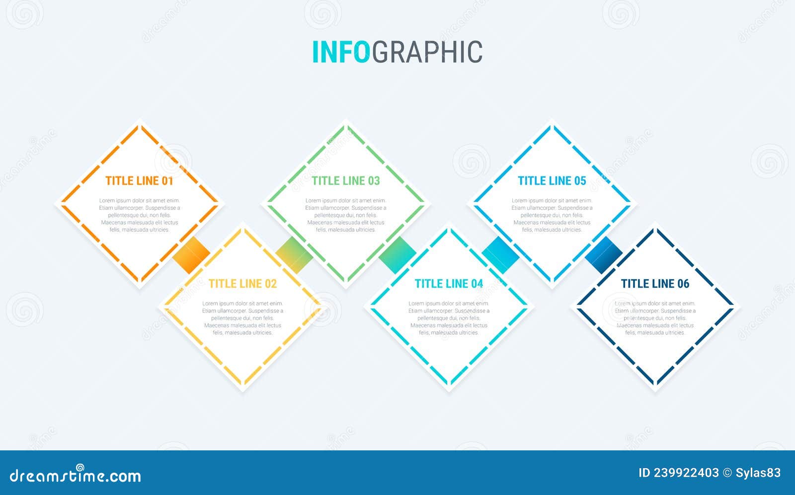 Infographic Template. 6 Options Square Design with Beautiful Colors ...