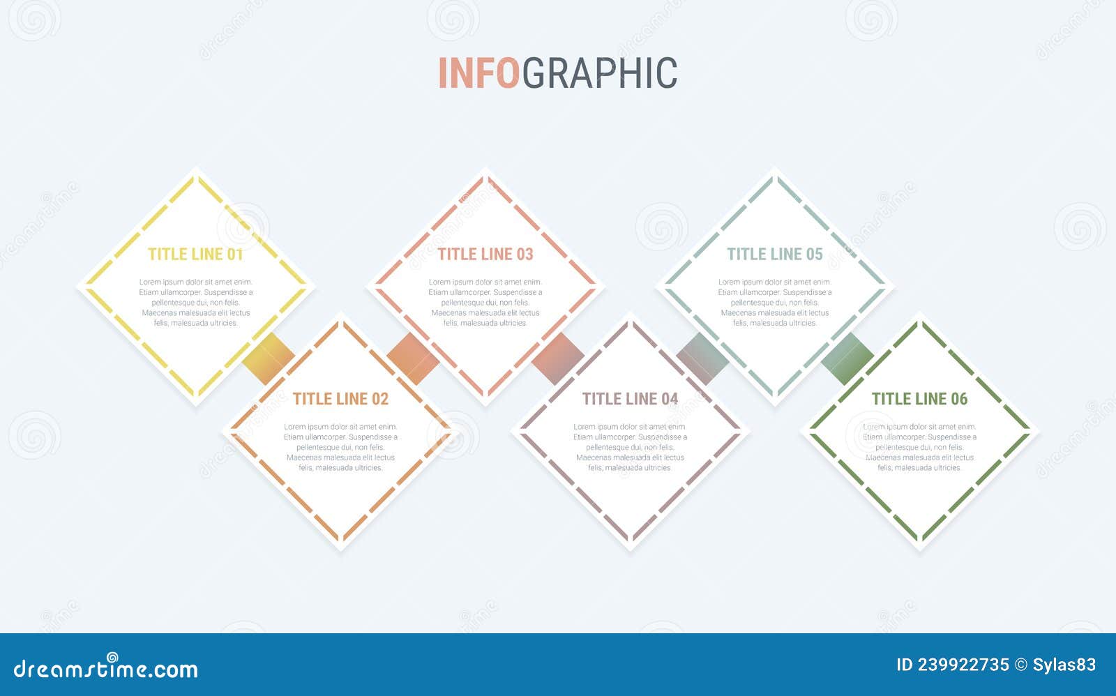 Infographic Template. 6 Steps Square Design with Beautiful Vintage ...