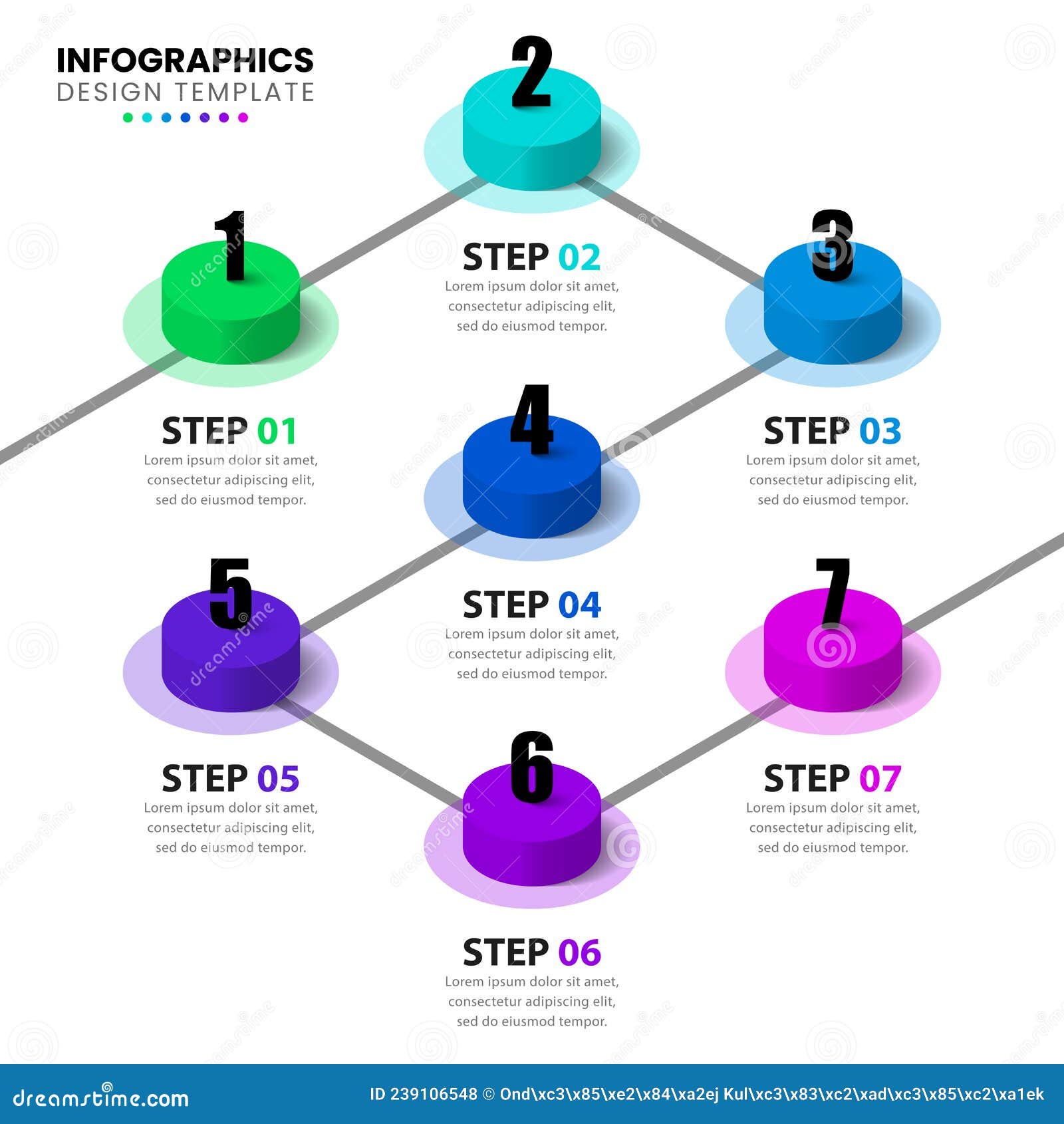 Isometric Timeline Road Navigation. City Map 8 Steps Timeline Road ...