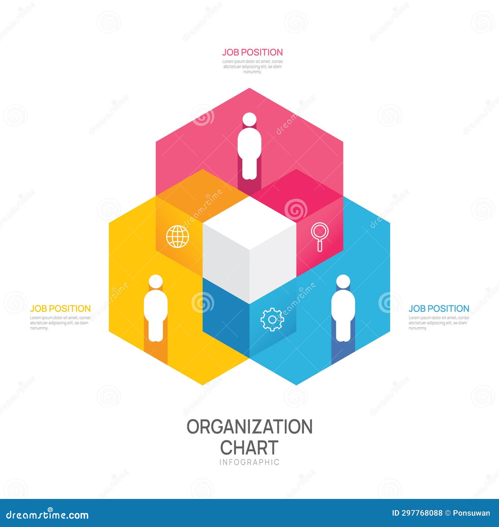 Infographic Template for Organization Chart with Business Avatar Icons ...