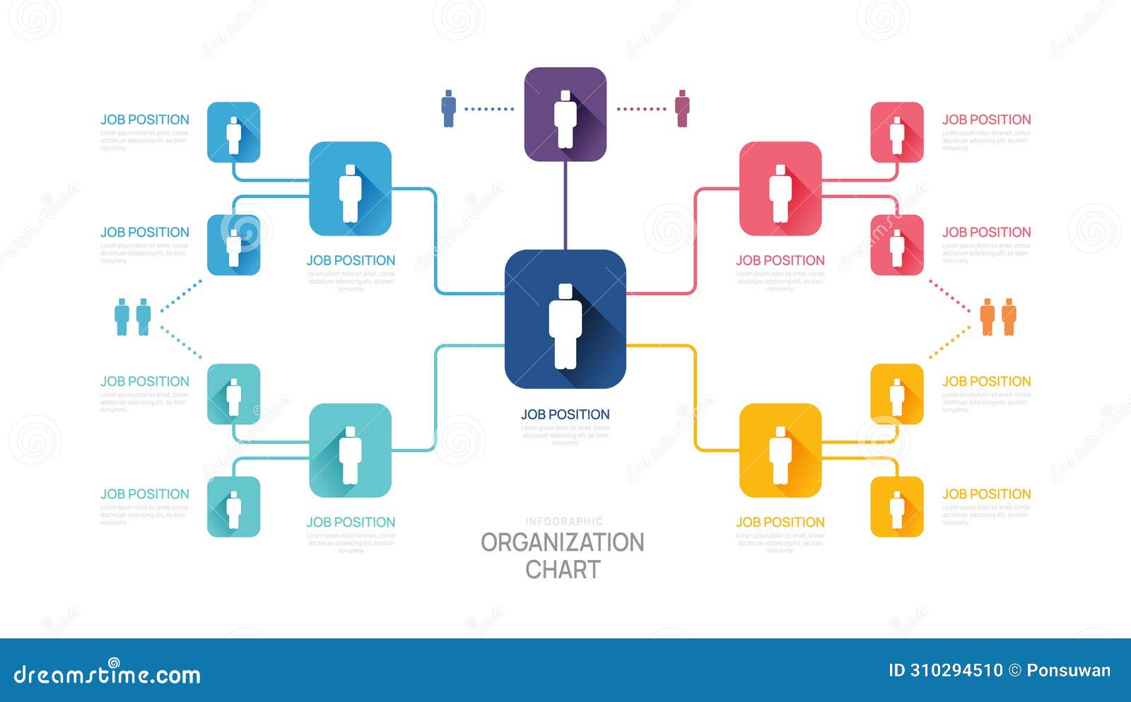 Infographic Template for Organization Chart with Business Avatar Icons ...