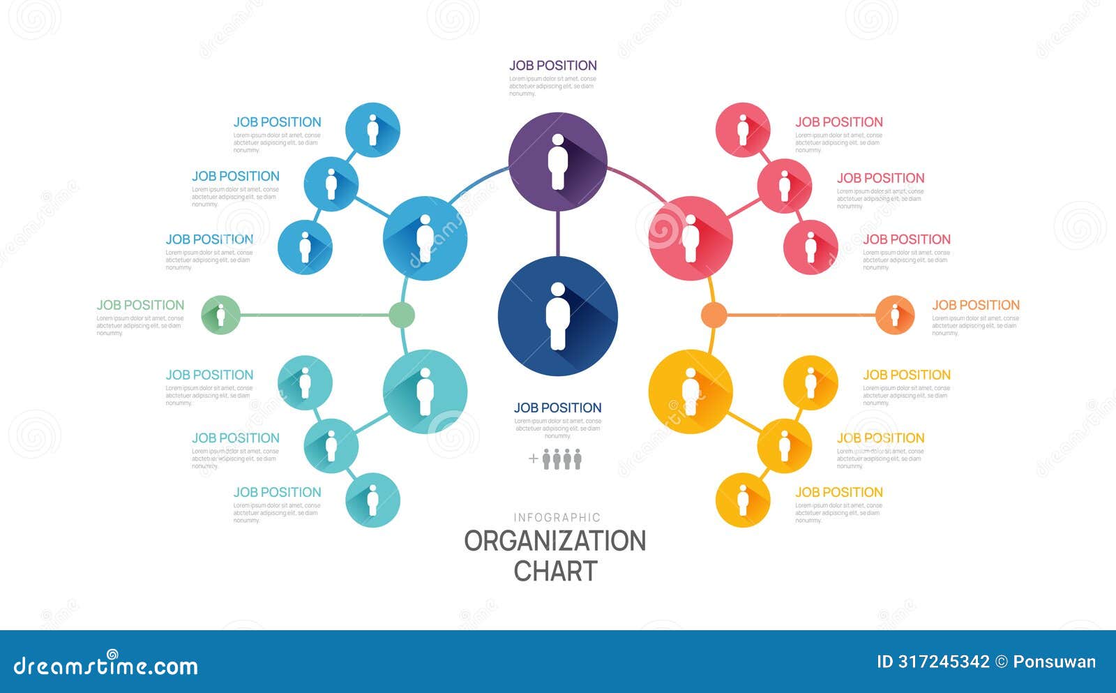 Infographic Template for Organization Chart with Business Avatar Icons ...