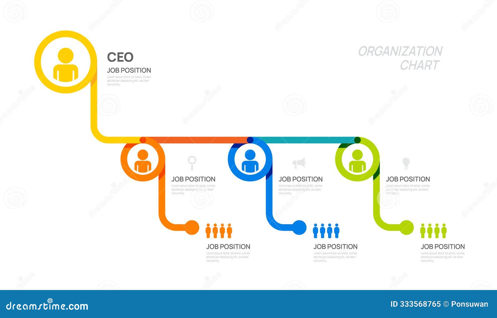 Infographic Template for Organization Chart with Business Avatar Icons ...
