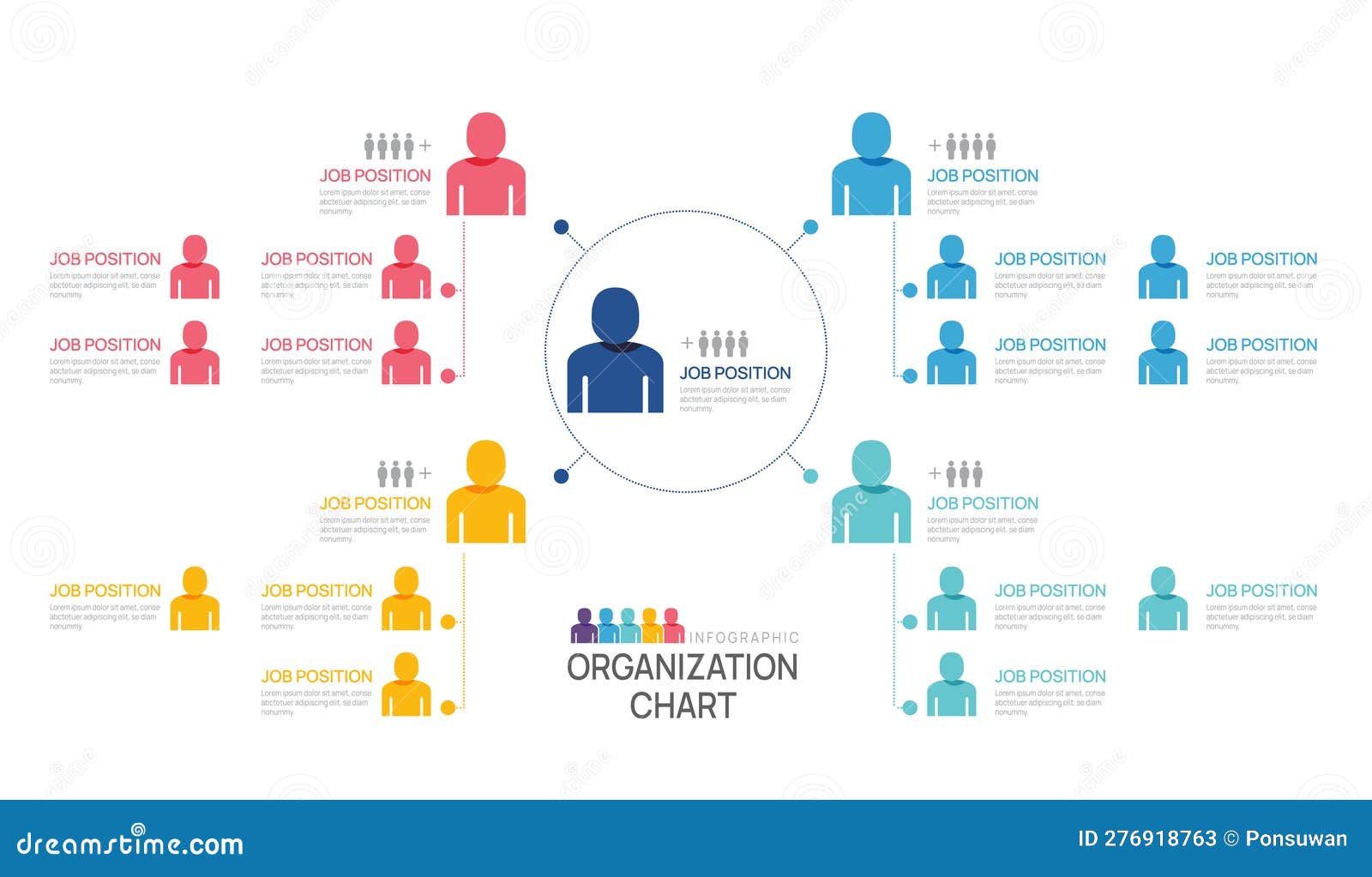 Infographic Template for Organization Chart with Business People Icons ...