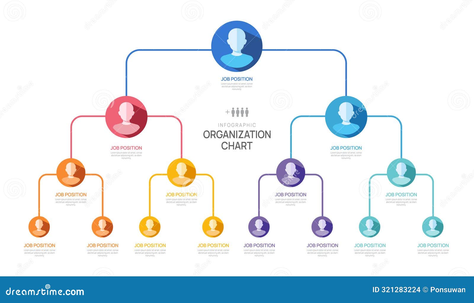Infographic Template for Organization Chart with Business People Icons ...