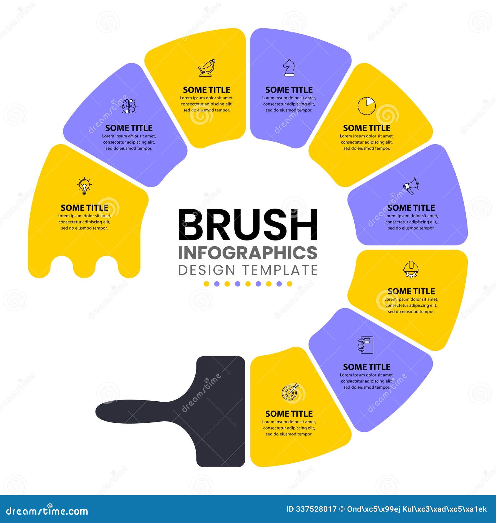 Infographic Template. Paint Brush with 9 Steps Stock Illustration ...