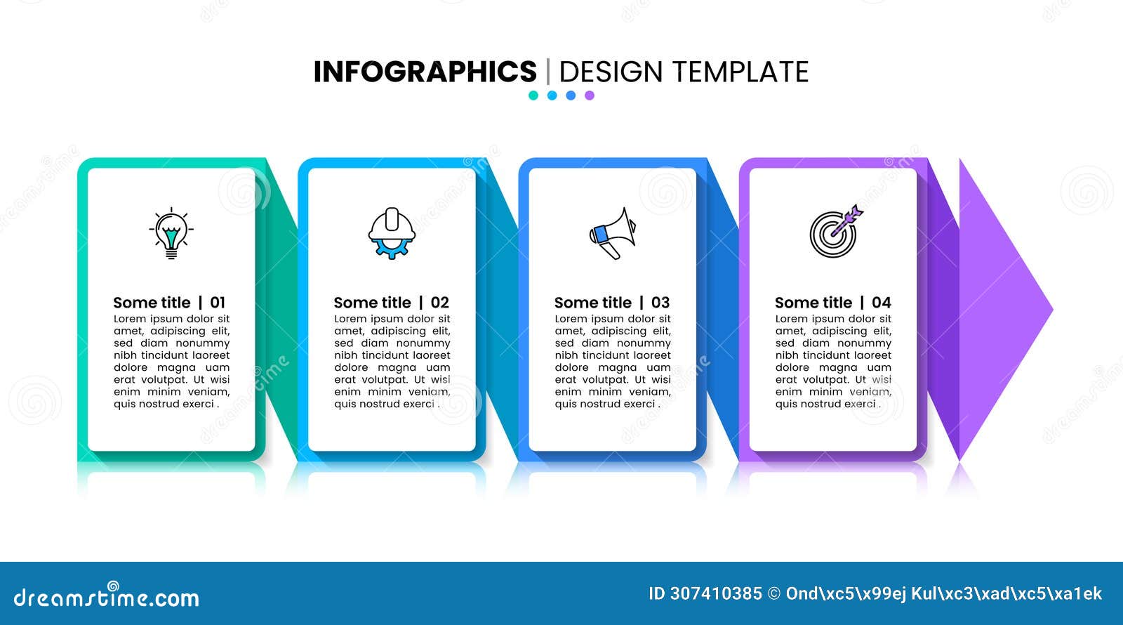 Infographic Template. Paper Arrow with 4 Steps Stock Vector ...
