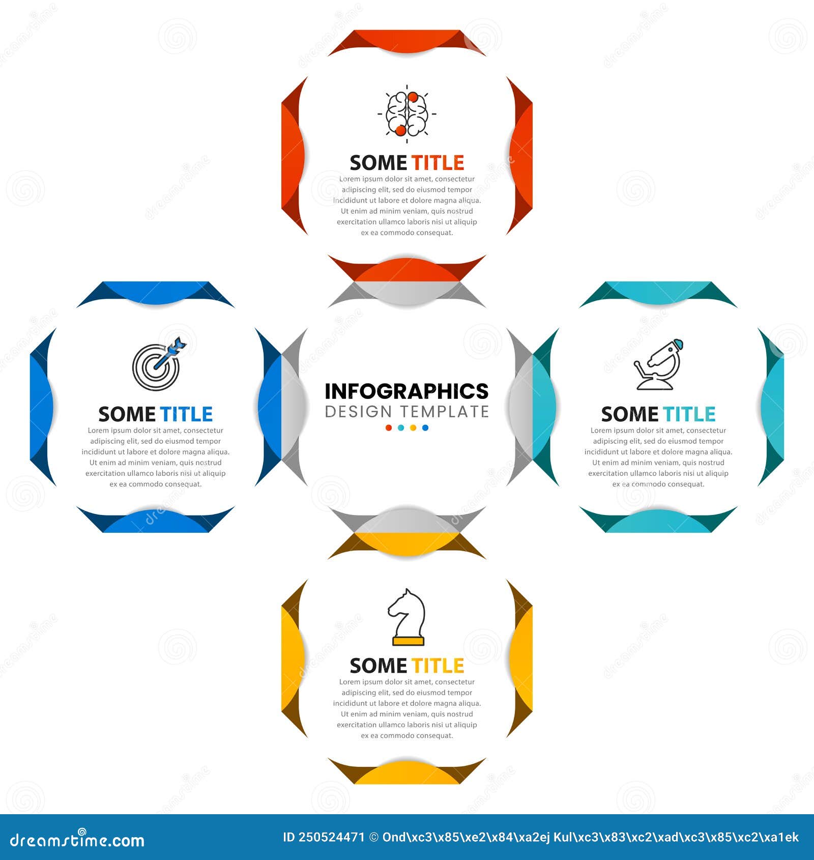 Infographic Template. 4 Paper Banners with Text Stock Vector ...