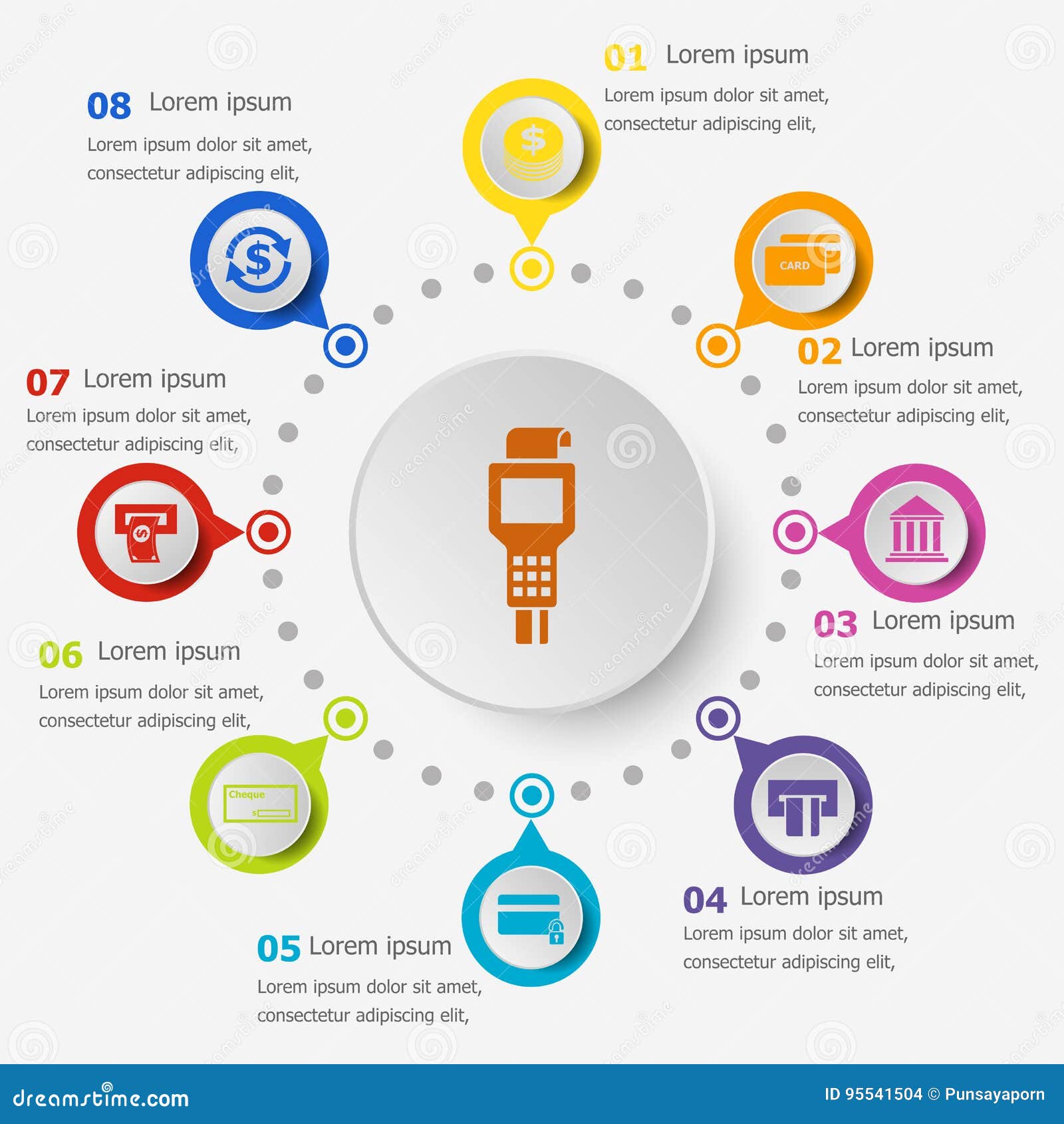 Infographic Template with Payment Icons Stock Vector - Illustration of ...