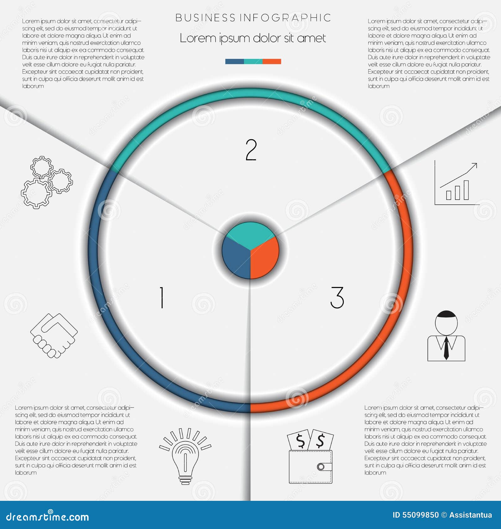 Infographic Template on 3 Positions Stock Vector - Illustration of ...