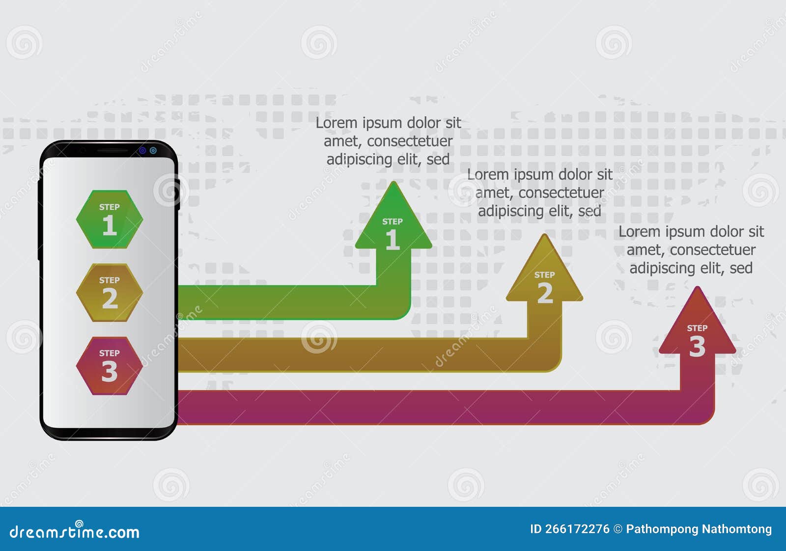 Infographic Template Process Step with Mobile Tablet Phone ...