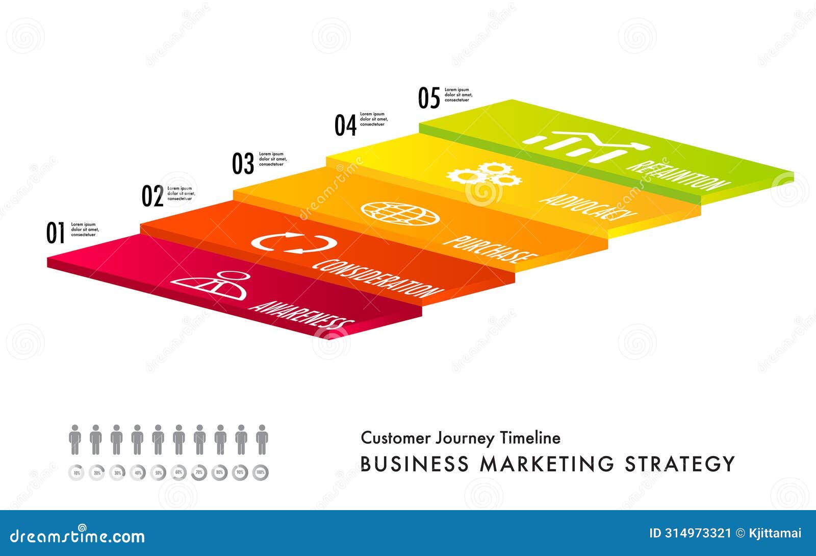 Infographic Template for Project and Planning 5 Ladders Level Stock ...