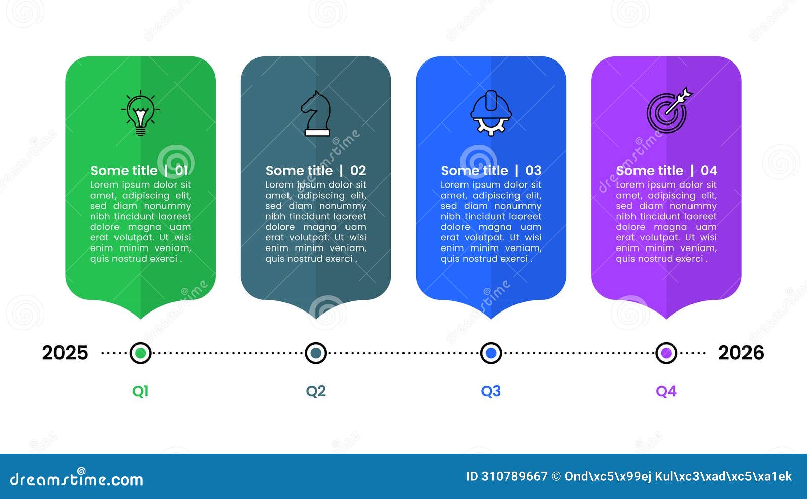 Infographic Template. a Quarterly Plan for a Year with 4 Steps Stock ...