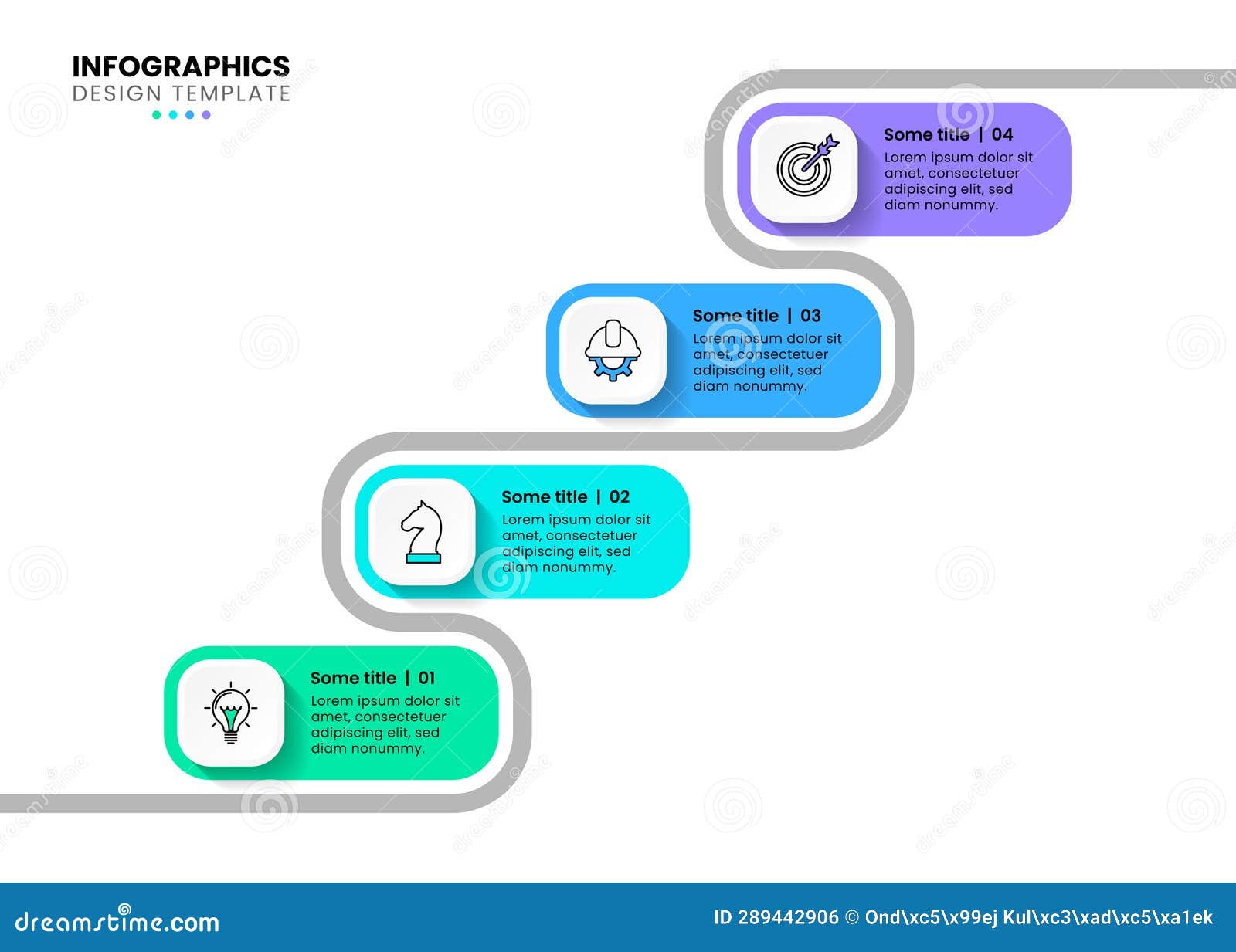 Infographic Template. Rectangular Line with 4 Steps Stock Vector ...