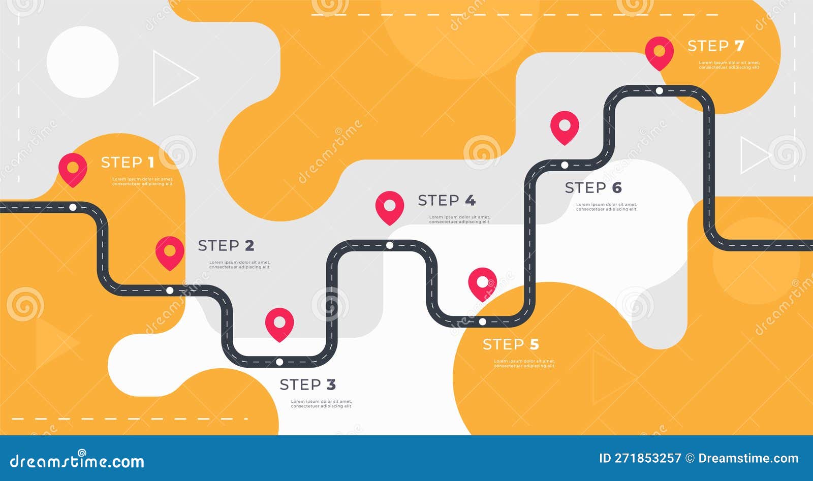 Infographic Template with a Road and Markings on it. Concept of a ...