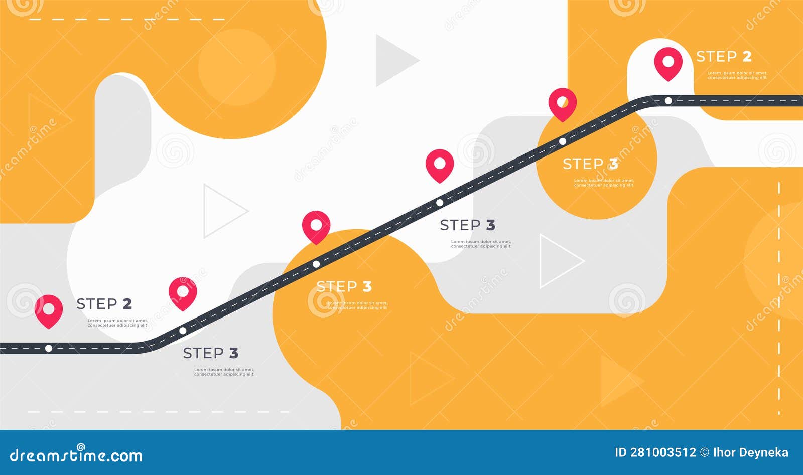 Infographic Template with a Road and Markings on it. Concept of a ...