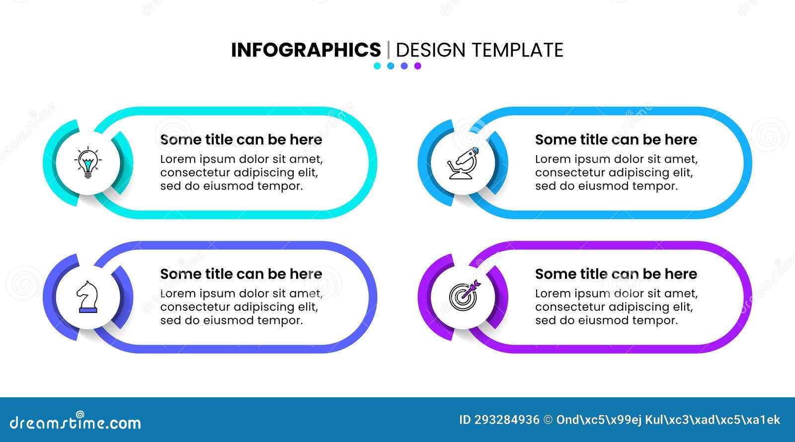 Infographic Template. 4 Rounded Banners with Icons Stock Vector ...