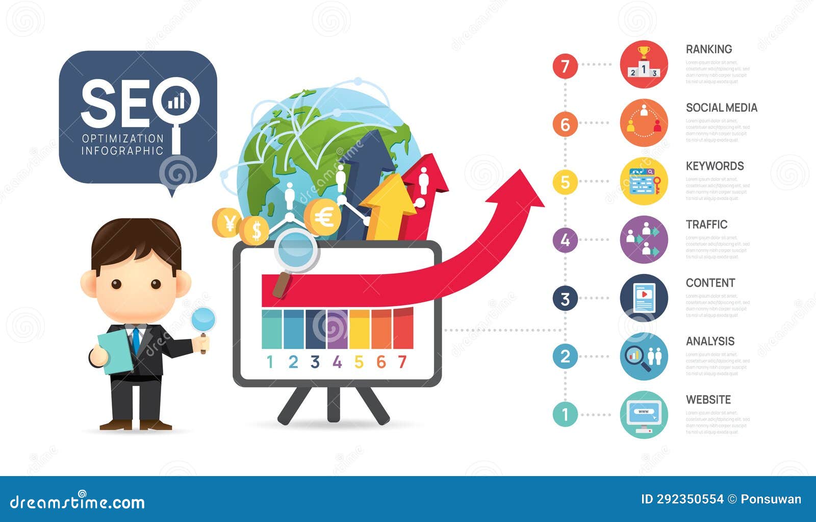 Infographic Template Seo Optimization Diagram Presentation Banner ...