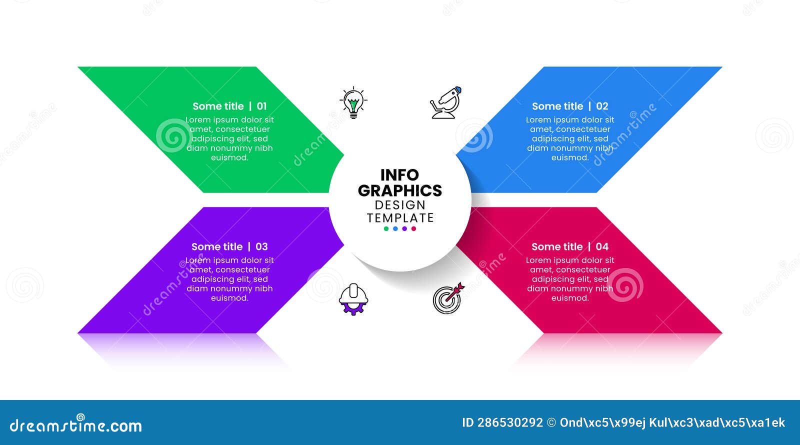 Infographic Template. 4 Sharp Banners with Icons and Text Stock ...