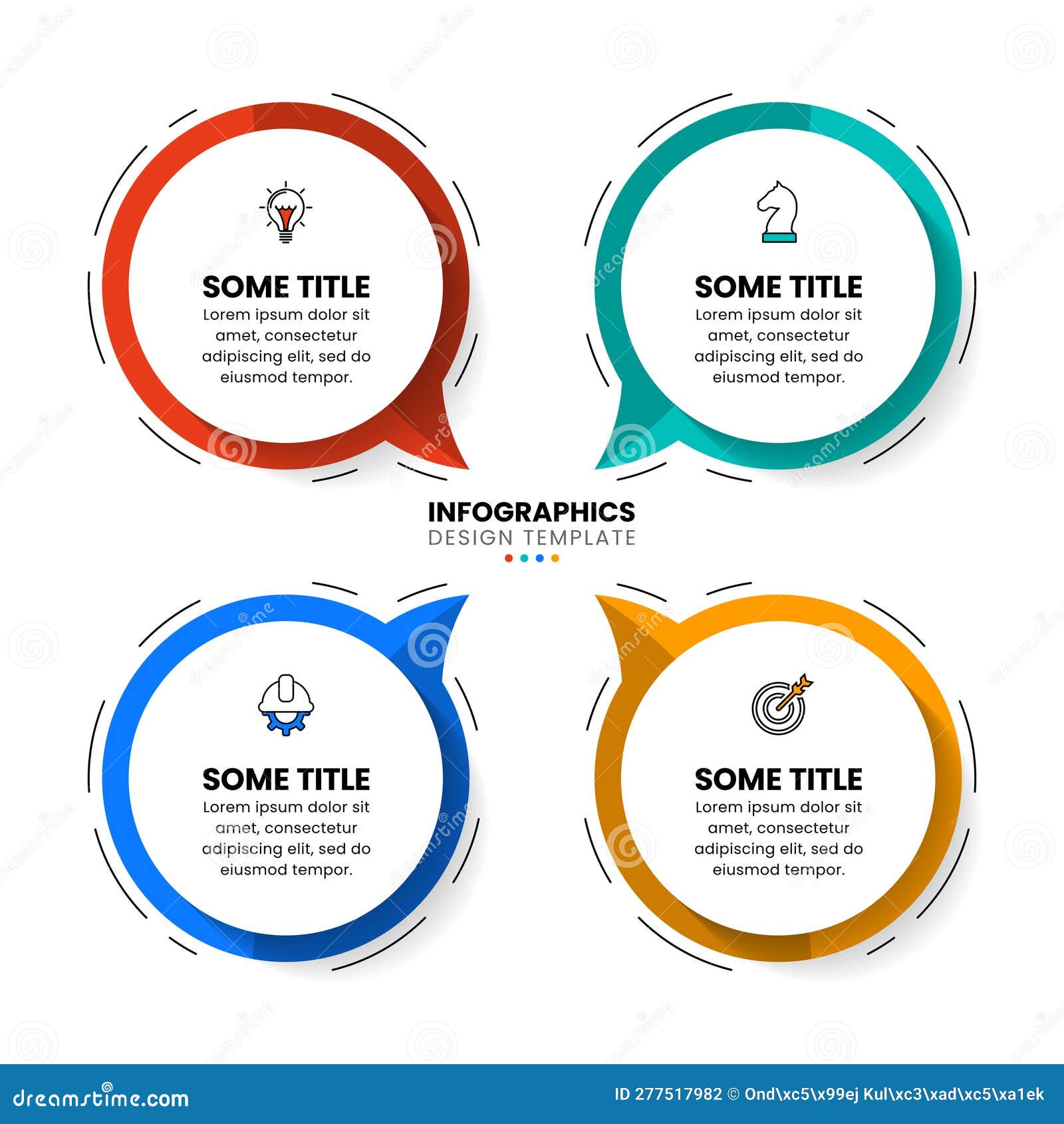 Infographic Template. 4 Speech Bubbles Pointing at the Title Stock ...