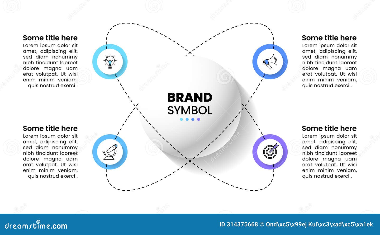 Infographic Template. Sphere with Rings and 4 Steps Stock Vector ...
